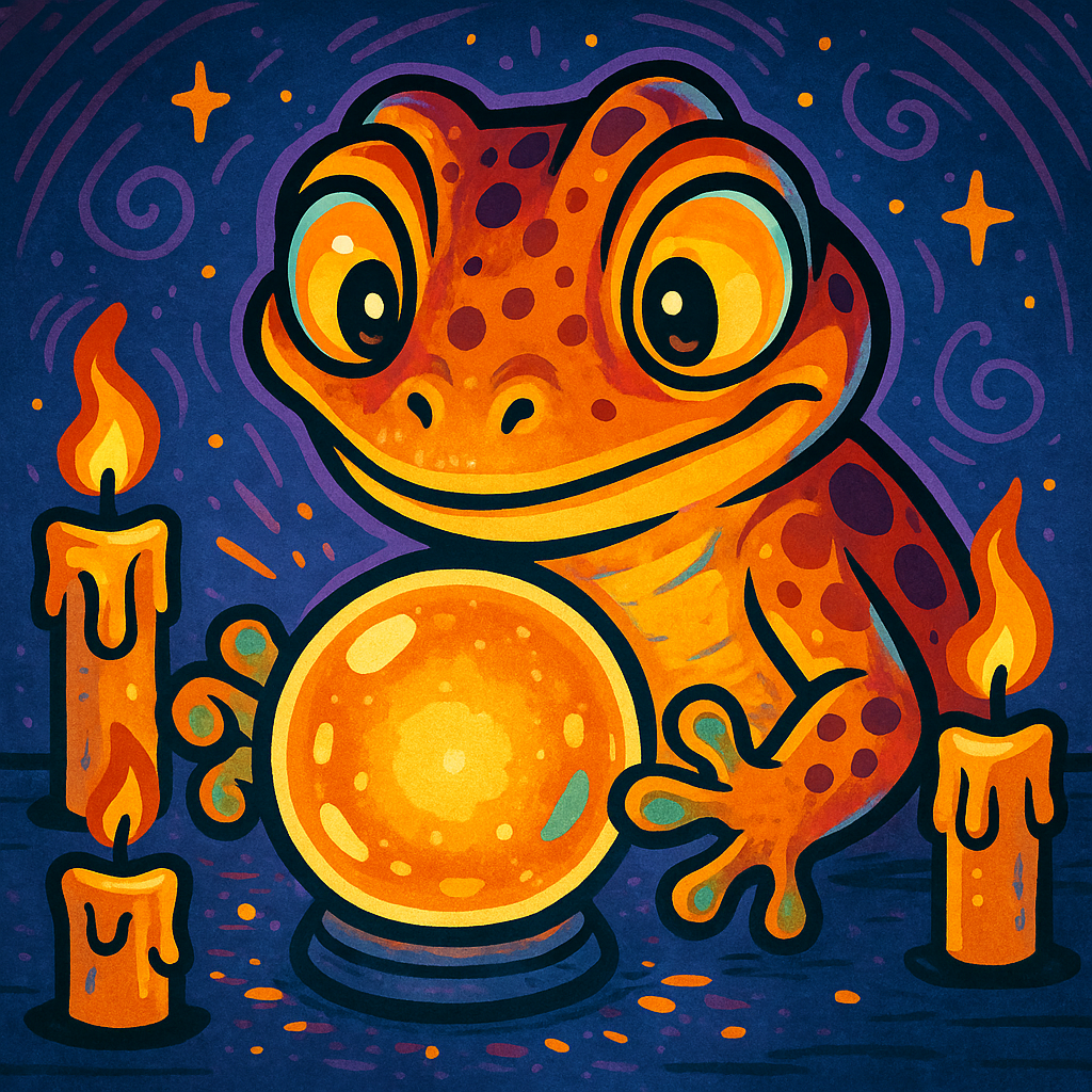 Cartoon Gecko with Crystal Ball | Reptile Rampage