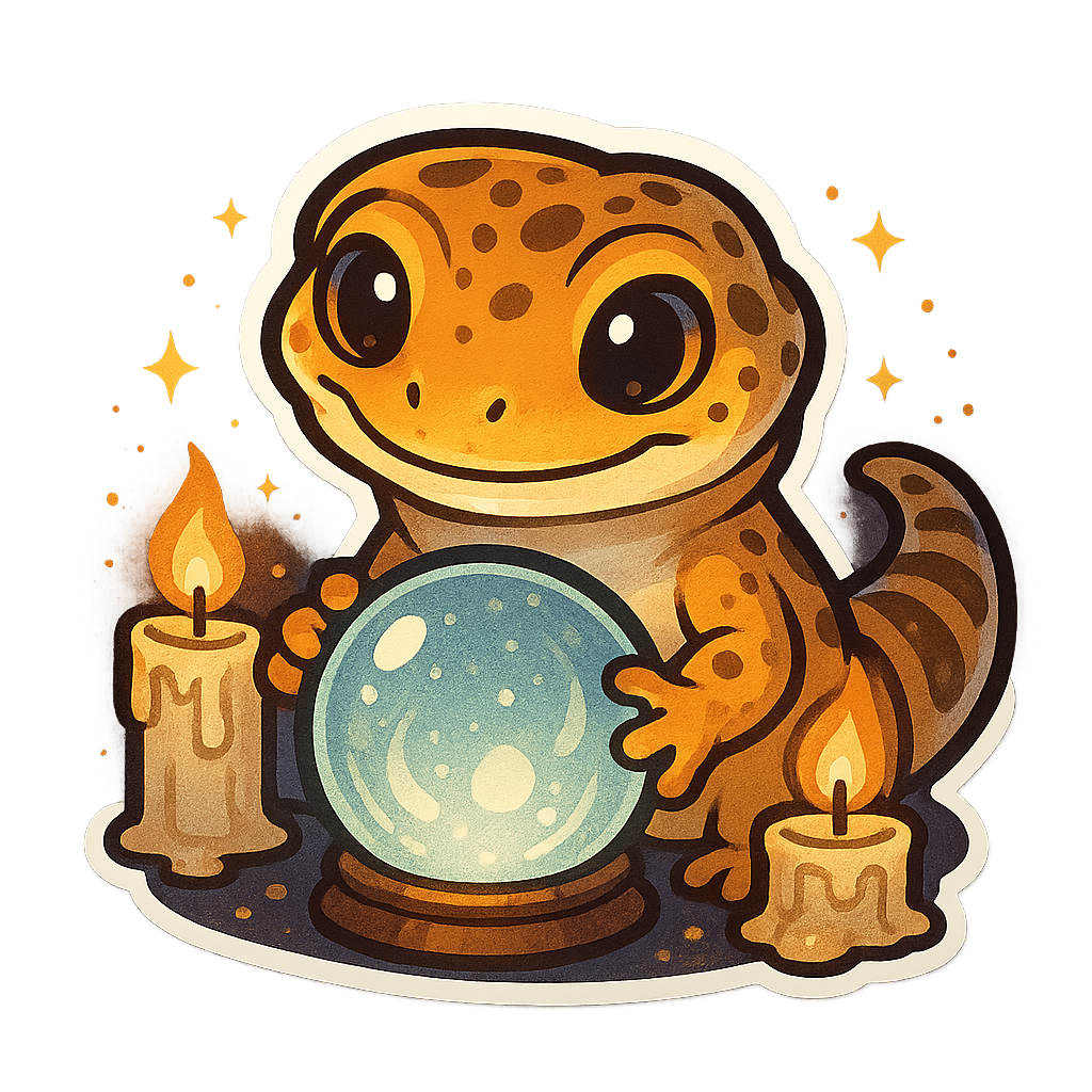 Sticker Gecko with Crystal Ball | Reptile Rampage